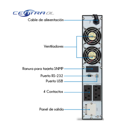 UPS Centra 3KVA / 2700W a 220 VAC de conversión doble en línea - Tech & Go